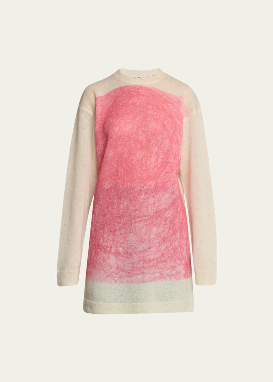 ZANKOV Aurora Scribble-Intarsia Mohair Sweater - Bergdorf Goodman
