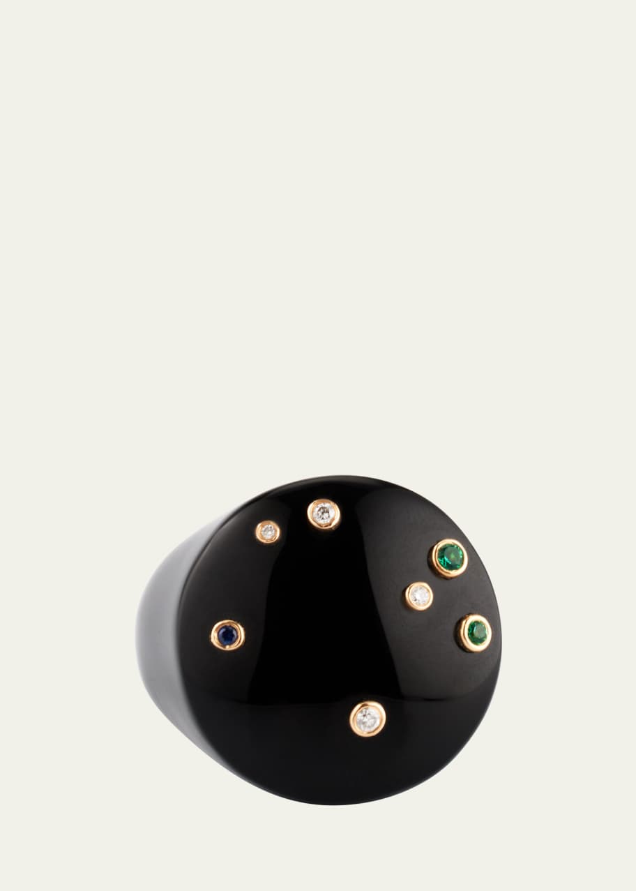 Bleecker & Prince Mini Sky Bubble Hand Carved Ring with 14K Diamond ...