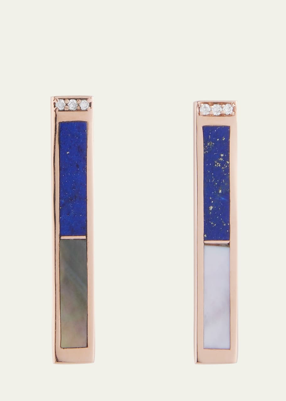 Bleecker & Prince Colorblock Earrings in 14K Solid Gold, Natural Stones ...