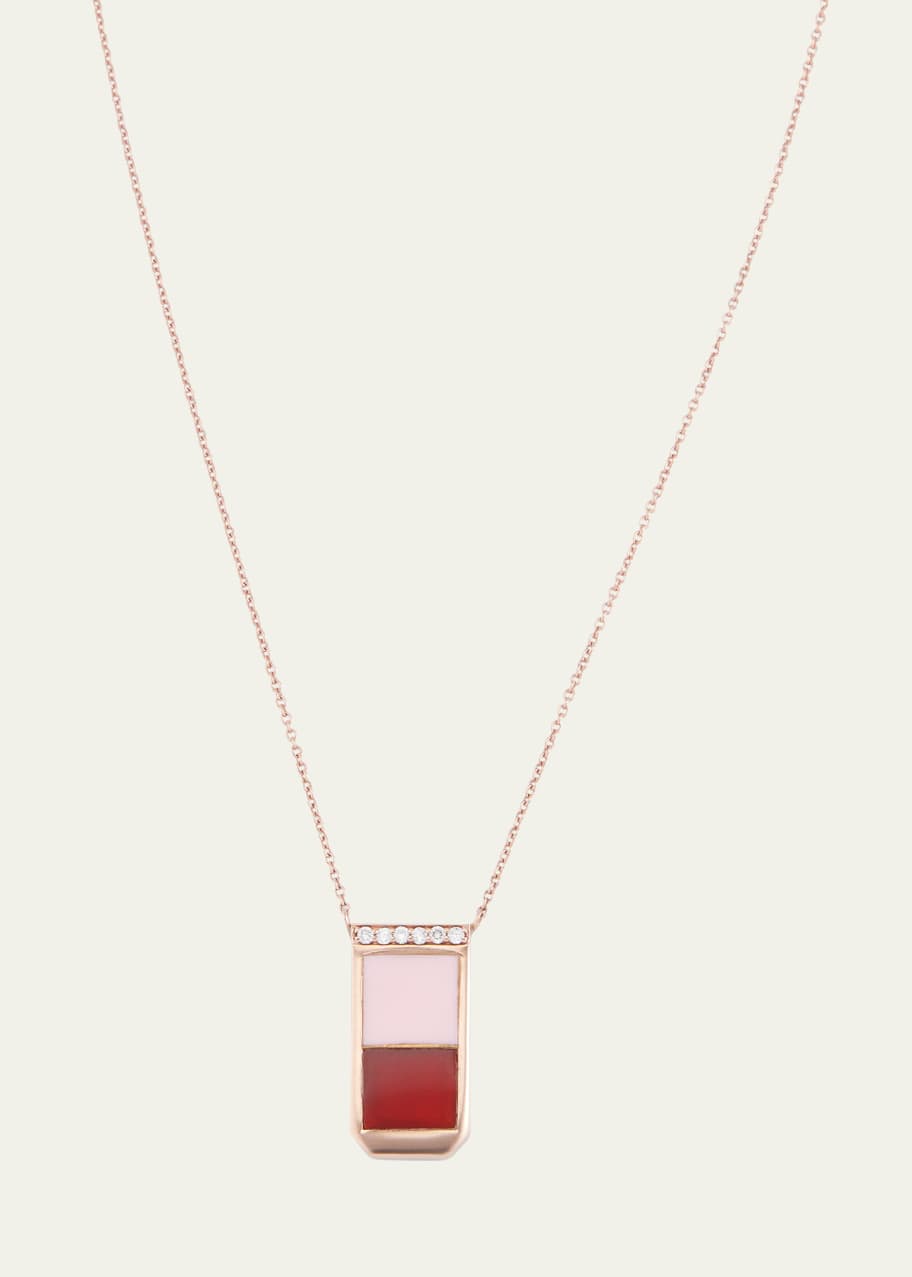 Bleecker & Prince Wine Blush Colorblock Necklace with Carnelian and ...