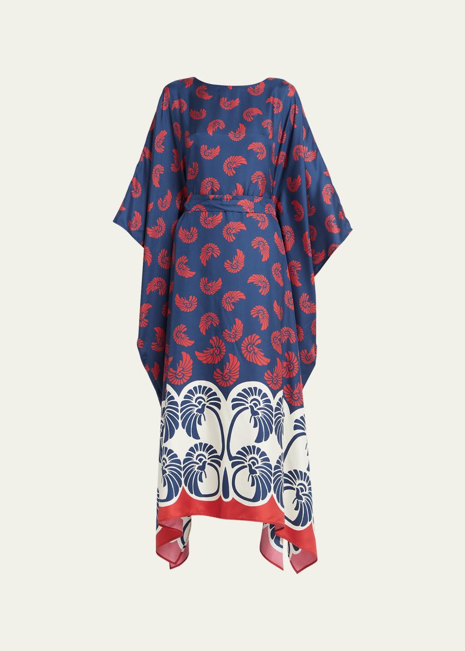 La DoubleJ Square Silk Twill Maxi Kaftan - Bergdorf Goodman