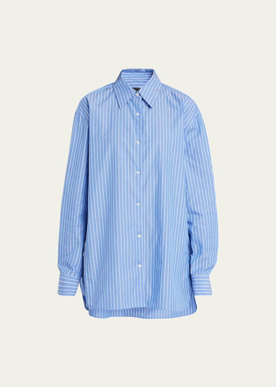 Nili Lotan Yorke Pinstripe Oversized Button Down Shirt - Bergdorf Goodman