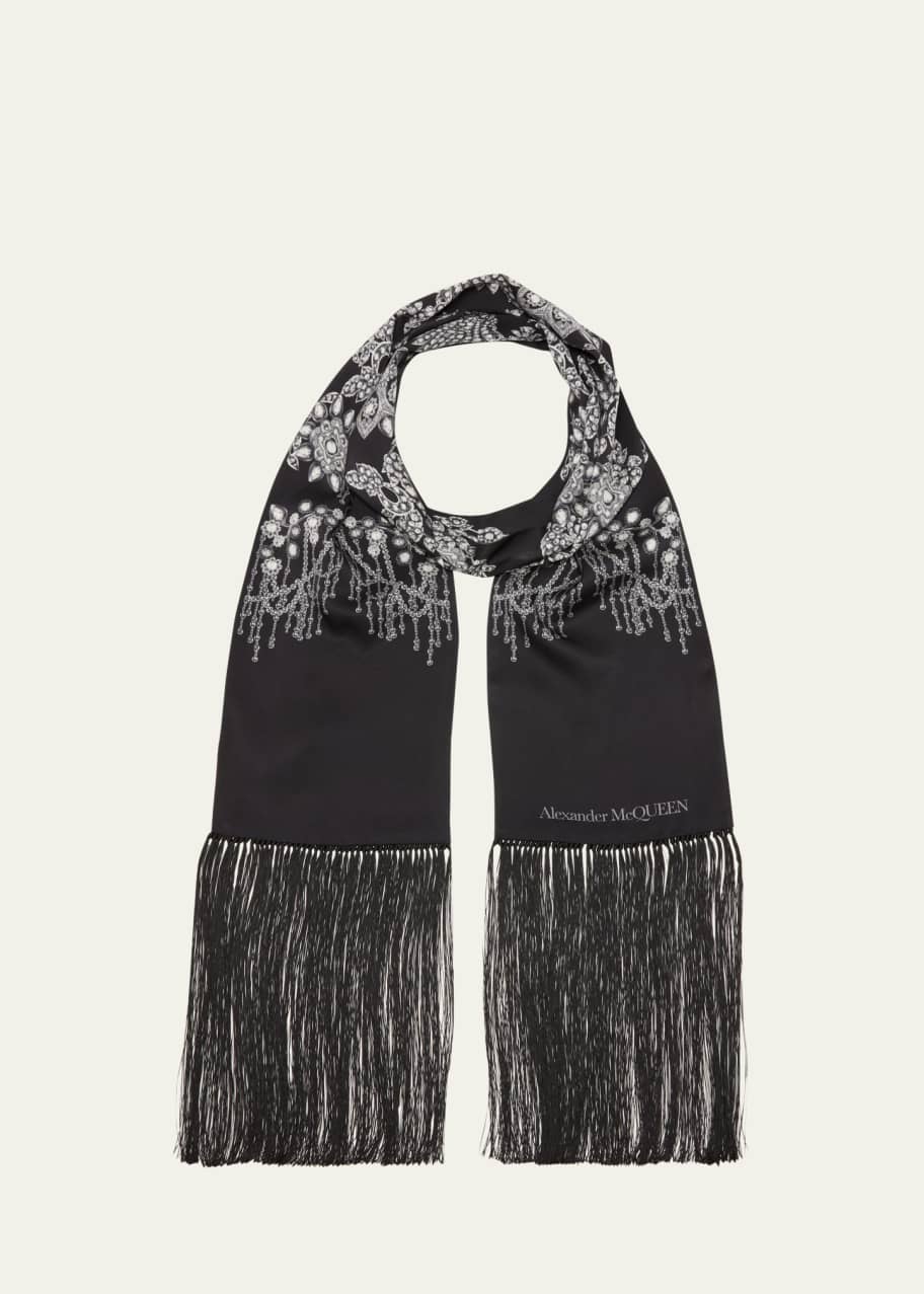 McQueen Victorian Opera Satin Scarf - Bergdorf Goodman