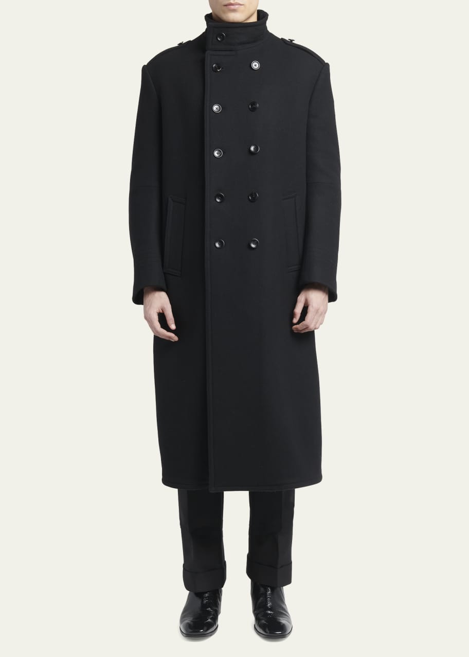 TOM FORD Men's Double-Breasted Funnel Overcoat - Bergdorf Goodman