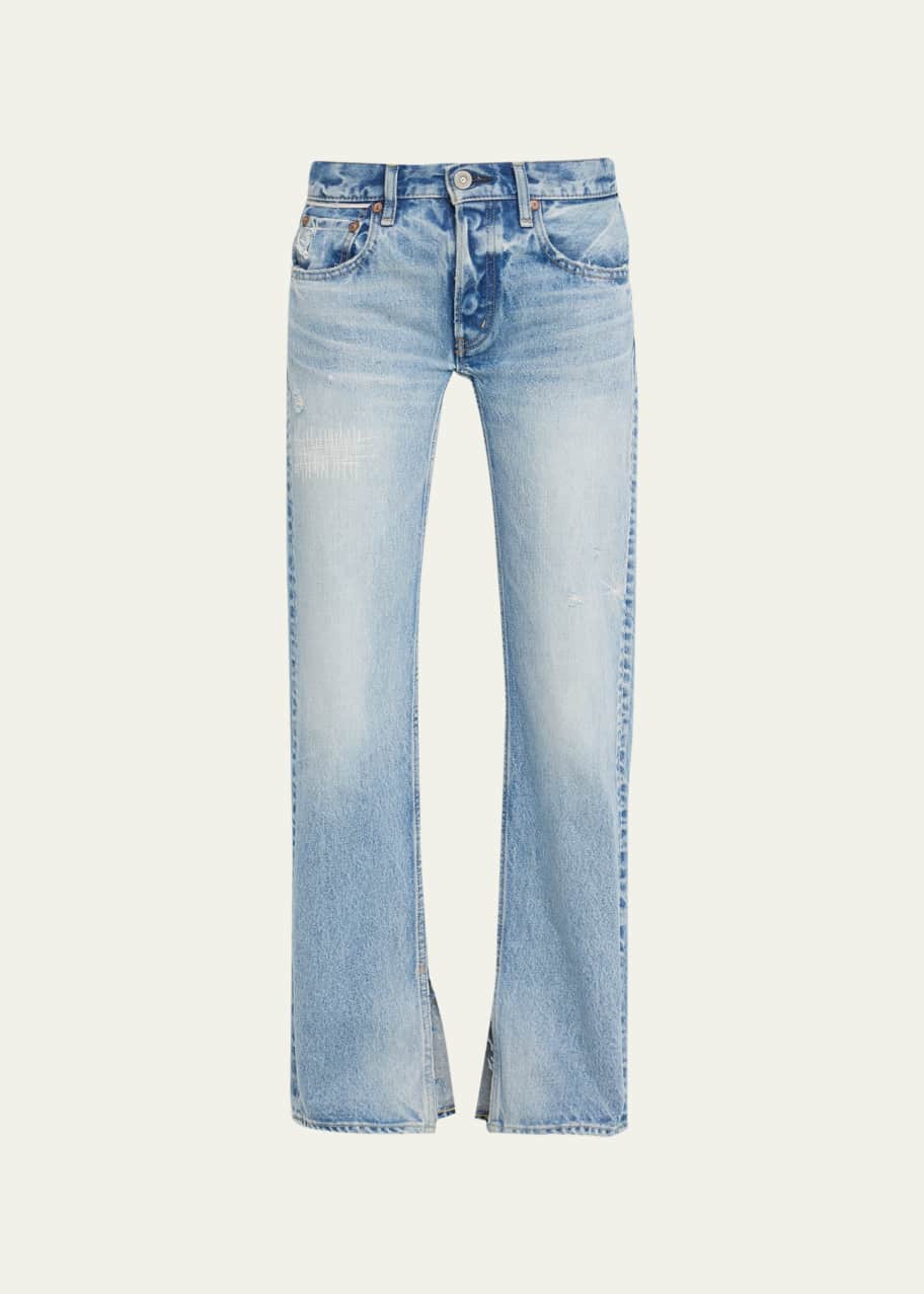 MOUSSY VINTAGE Bostonia Straight Low-Rise Split Hem Jeans - Bergdorf ...