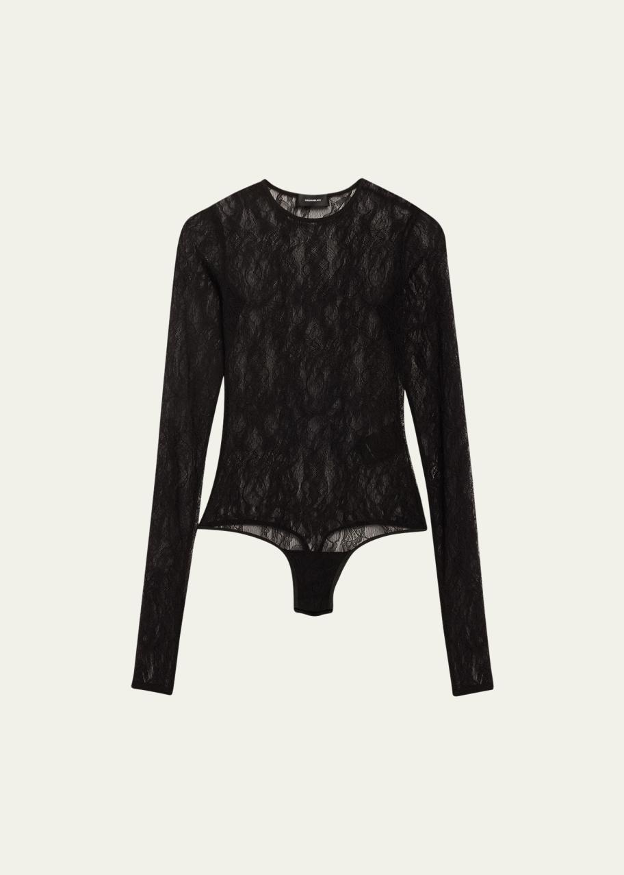 Wardrobe Nyc Lace Long Sleeve Bodysuit Bergdorf Goodman
