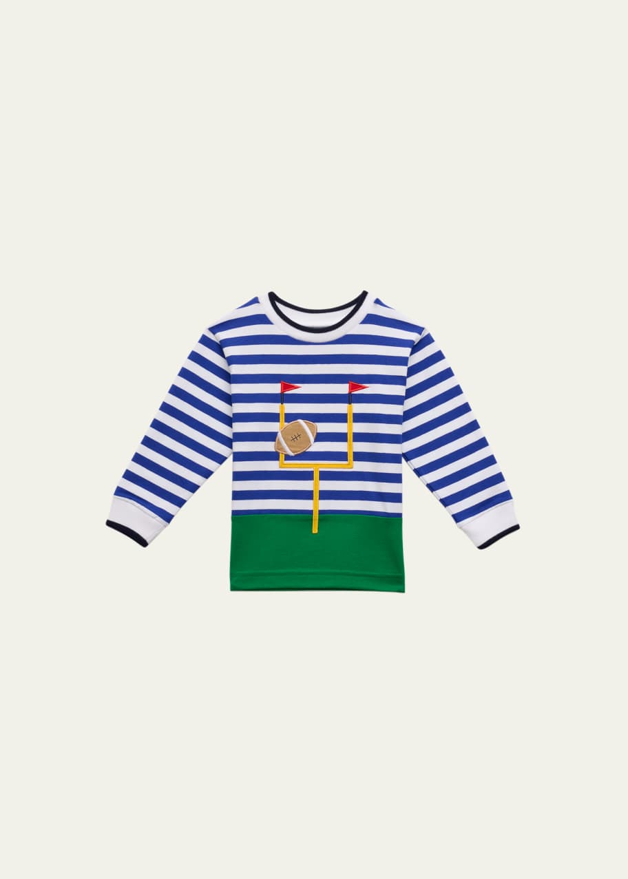 Florence Eiseman Boy's Striped Knit Embroidered Goalpost Shirt, Size 2 ...