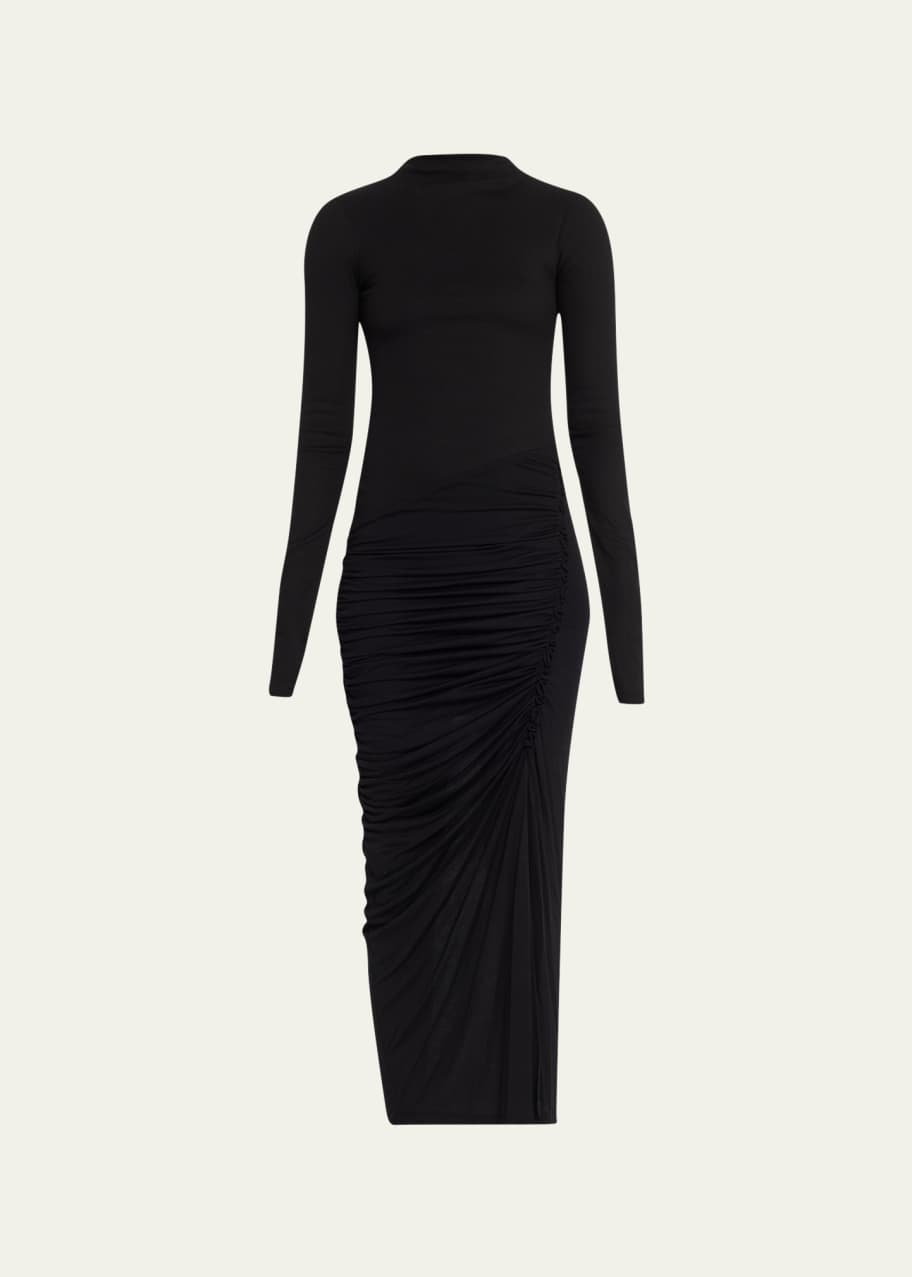 Helmut Lang Long-Sleeve Ruched Bodycon Maxi Dress - Bergdorf Goodman