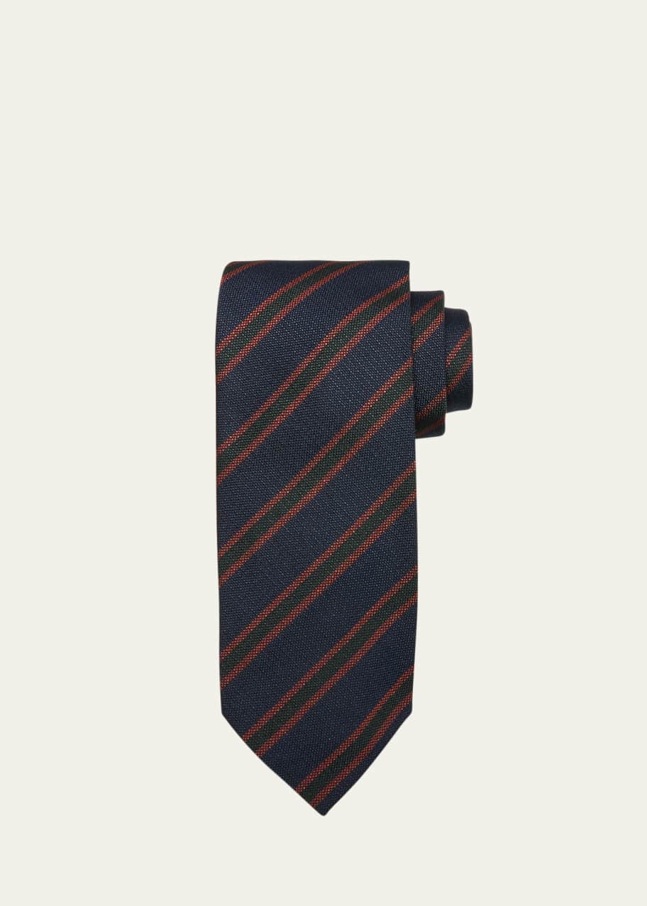 Cesare Attolini Men's Silk Stripe Tie - Bergdorf Goodman