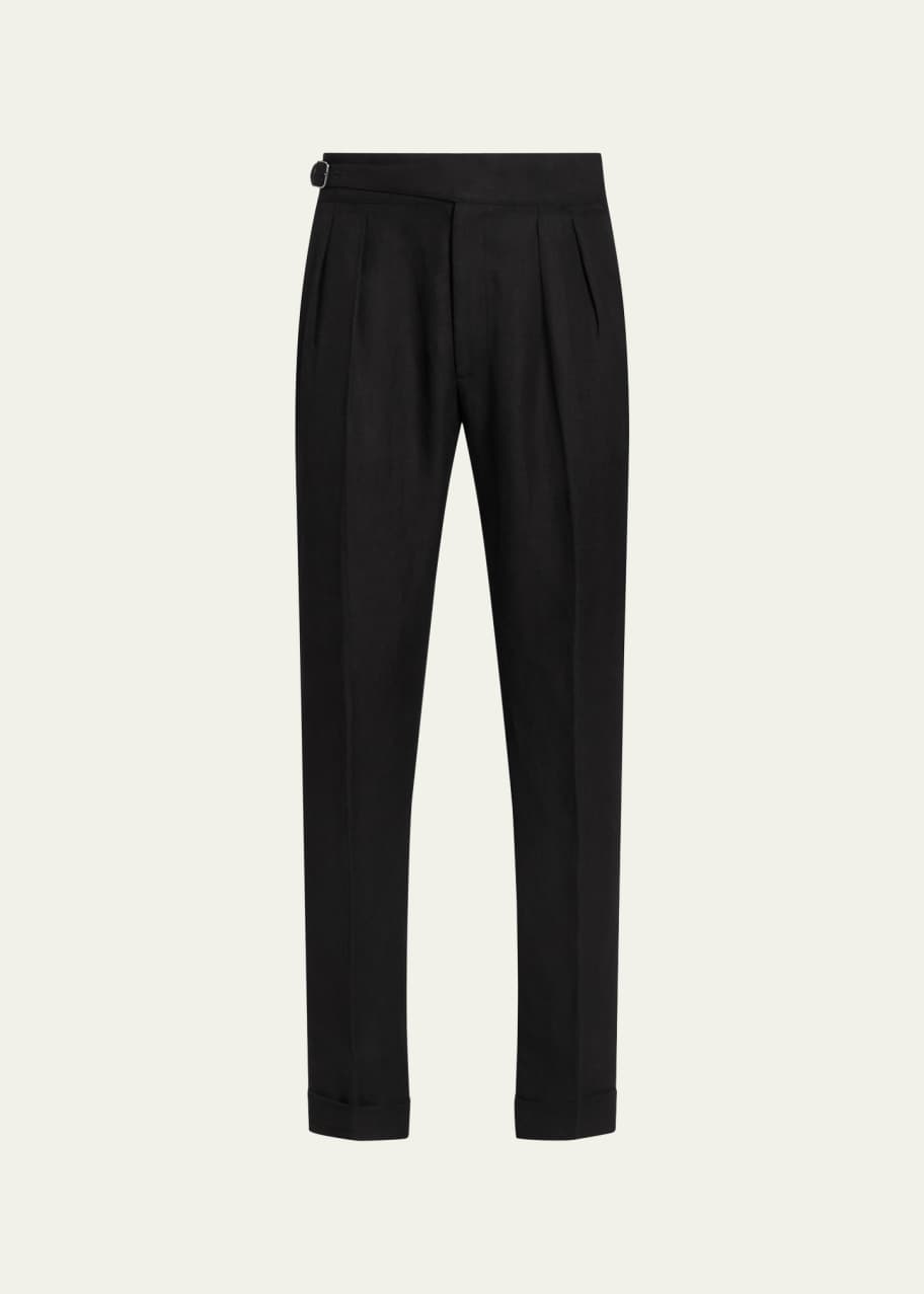 Ralph Lauren Purple Label Men's Byron Linen-Silk Pleated Trousers ...