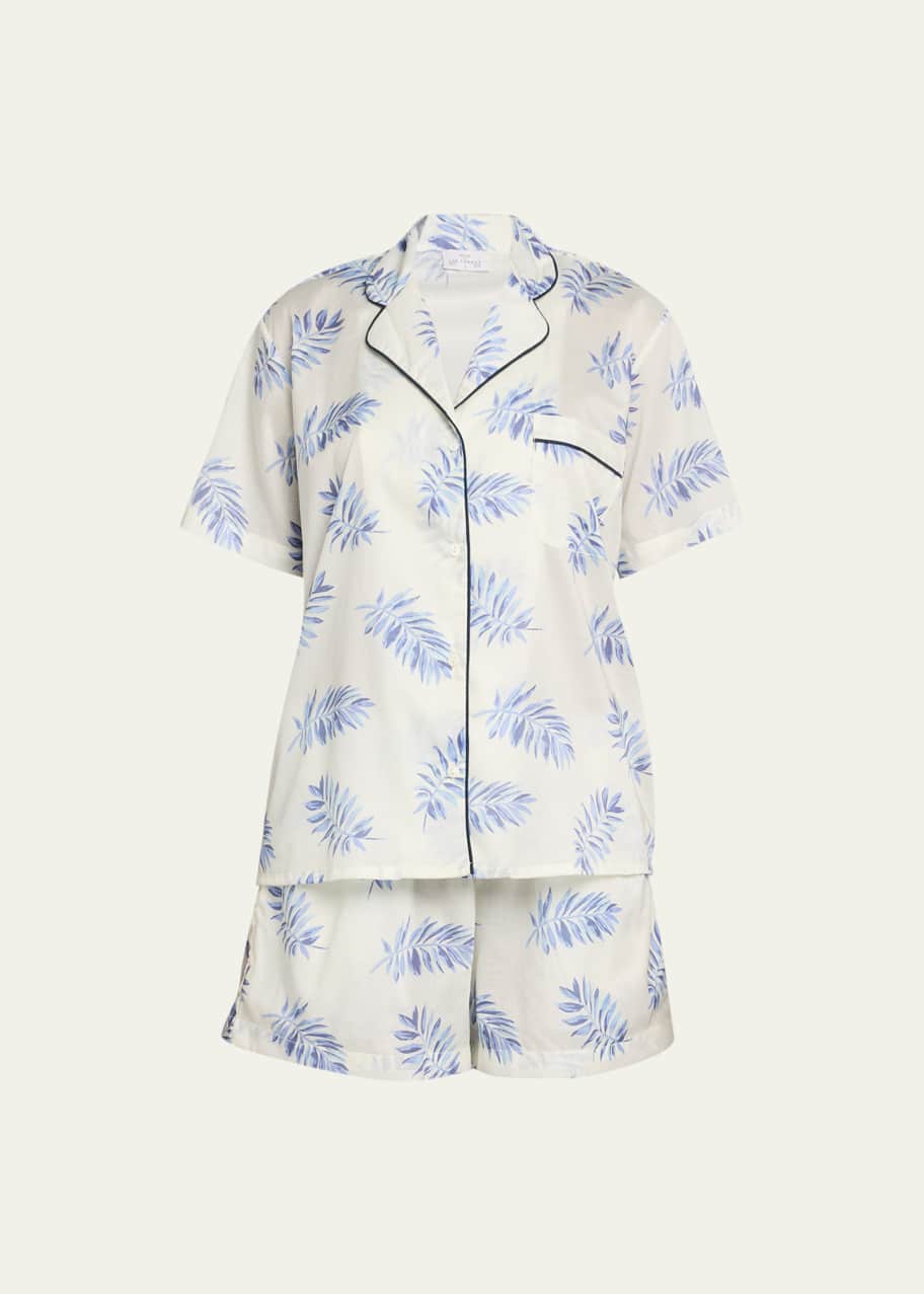 Pour Les Femmes Short Botanical-Print Cotton Lawn Pajama Set - Bergdorf ...