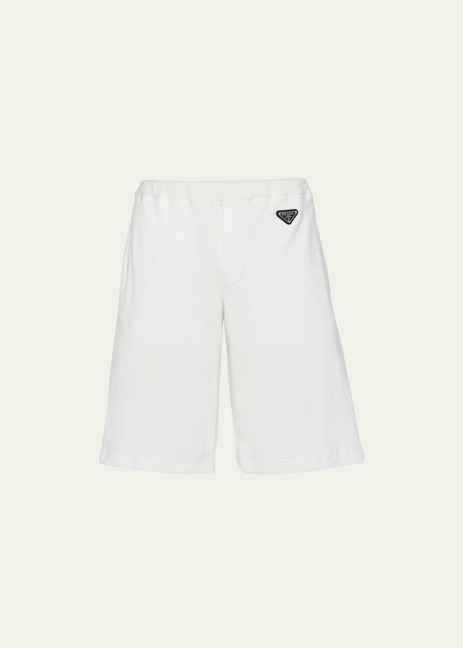 Prada Men's Terry Shorts with Triangle Logo - Bergdorf Goodman