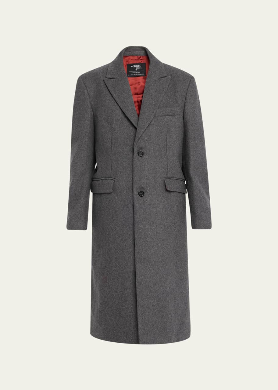 HOMMEGIRLS Logo Patch Wool Overcoat - Bergdorf Goodman