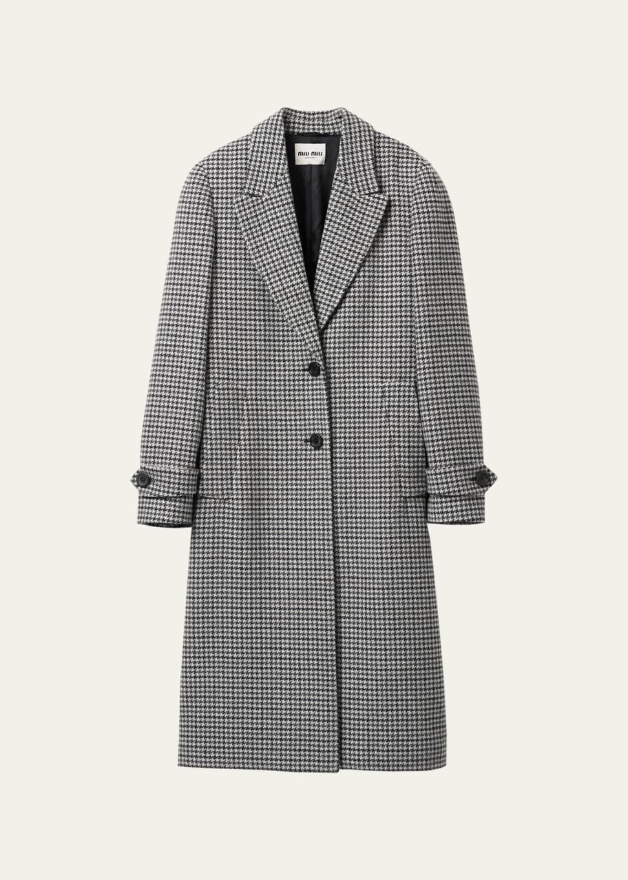 Miu Miu Oversized Houndstooth Check Wool Coat - Bergdorf Goodman