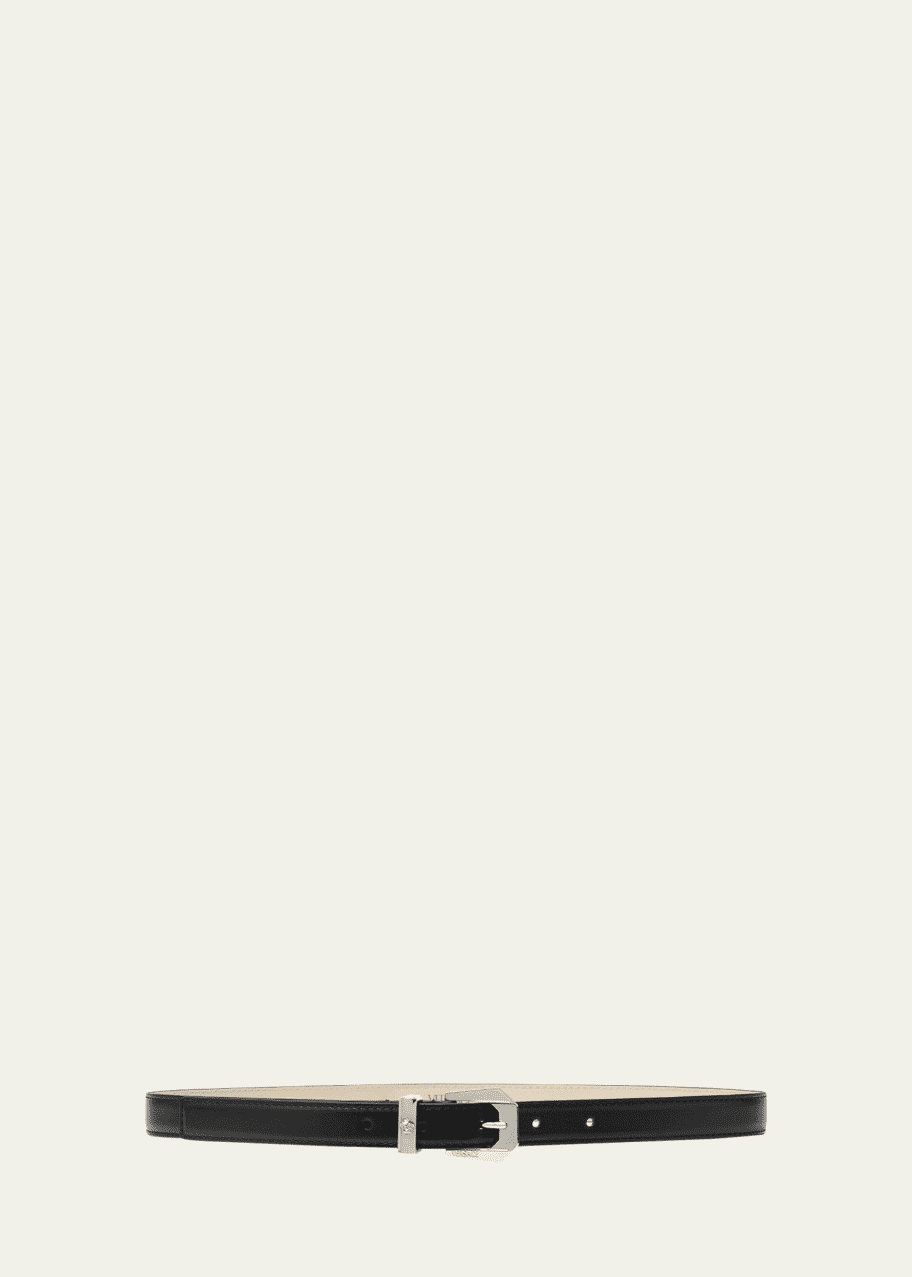 Versace H20 Croc-Embossed Leather Belt - Bergdorf Goodman