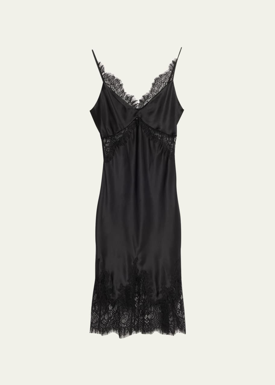 L'Agence Scotlyn Lace-Trim Slip Dress - Bergdorf Goodman