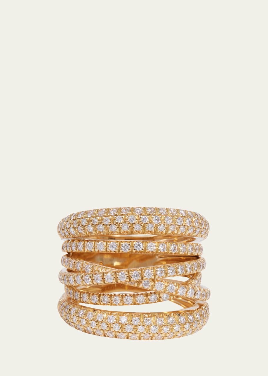 Sidney Garber 18K Yellow Gold Diamond Scribble Ring, Size 7 - Bergdorf ...