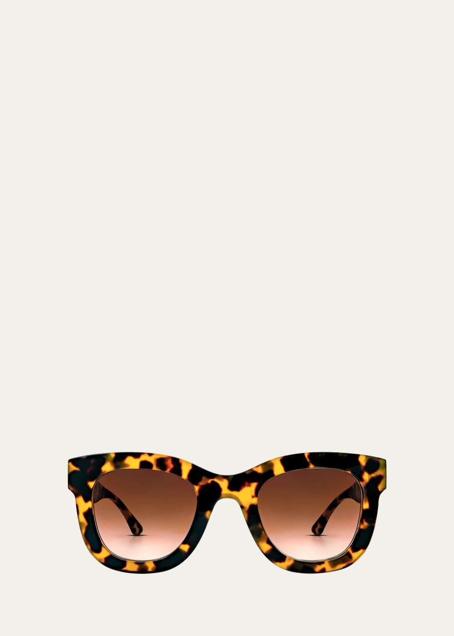 Thierry Lasry Gambly 228 Leopard Acetate Rectangle Sunglasses ...
