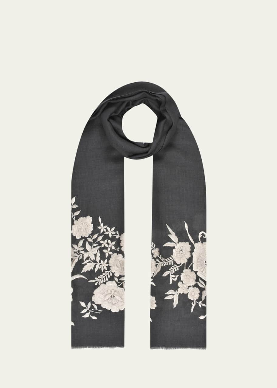 Janavi India Exoticism Embroidered Cashmere Scarf - Bergdorf Goodman