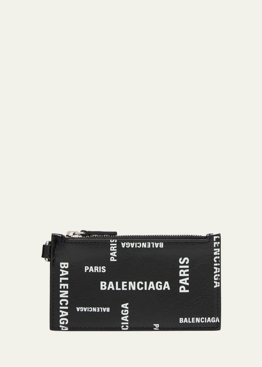 Balenciaga Men's Bal Paris All Over Card Case On Strap - Bergdorf Goodman