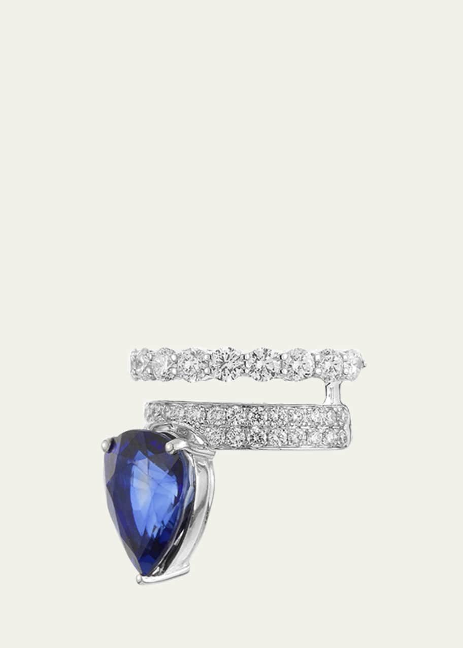 Yeprem 18K White Gold Ear Cuff with Diamonds and Sapphire - Bergdorf ...
