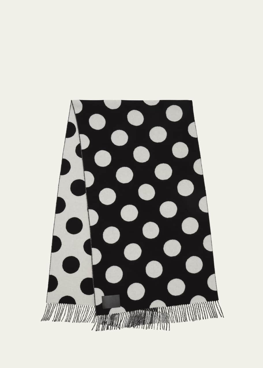 Marc Jacobs Polka Dot Wool Cashmere Fringe Scarf - Bergdorf Goodman