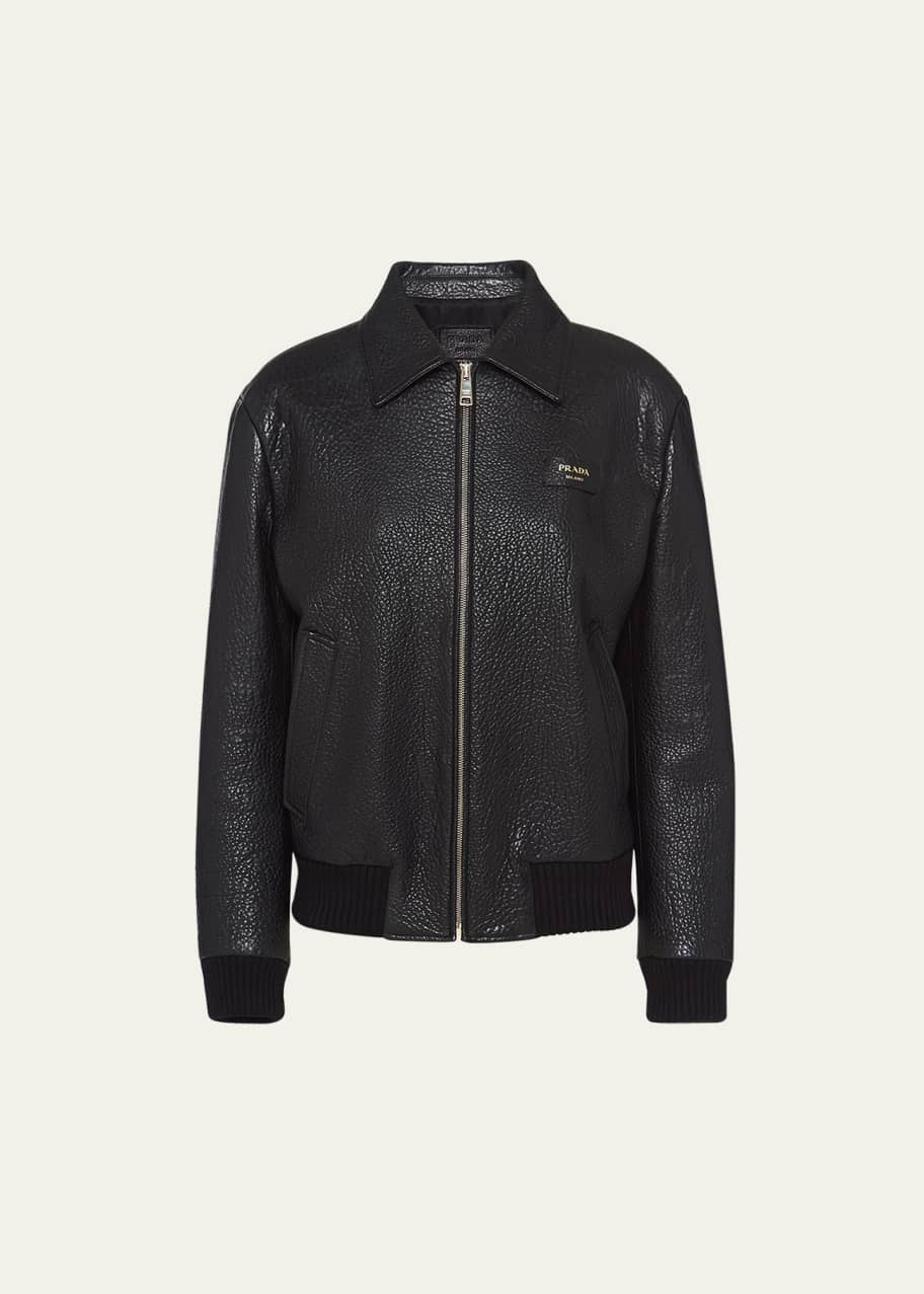 Prada Nappa Leather Bomber Jacket - Bergdorf Goodman