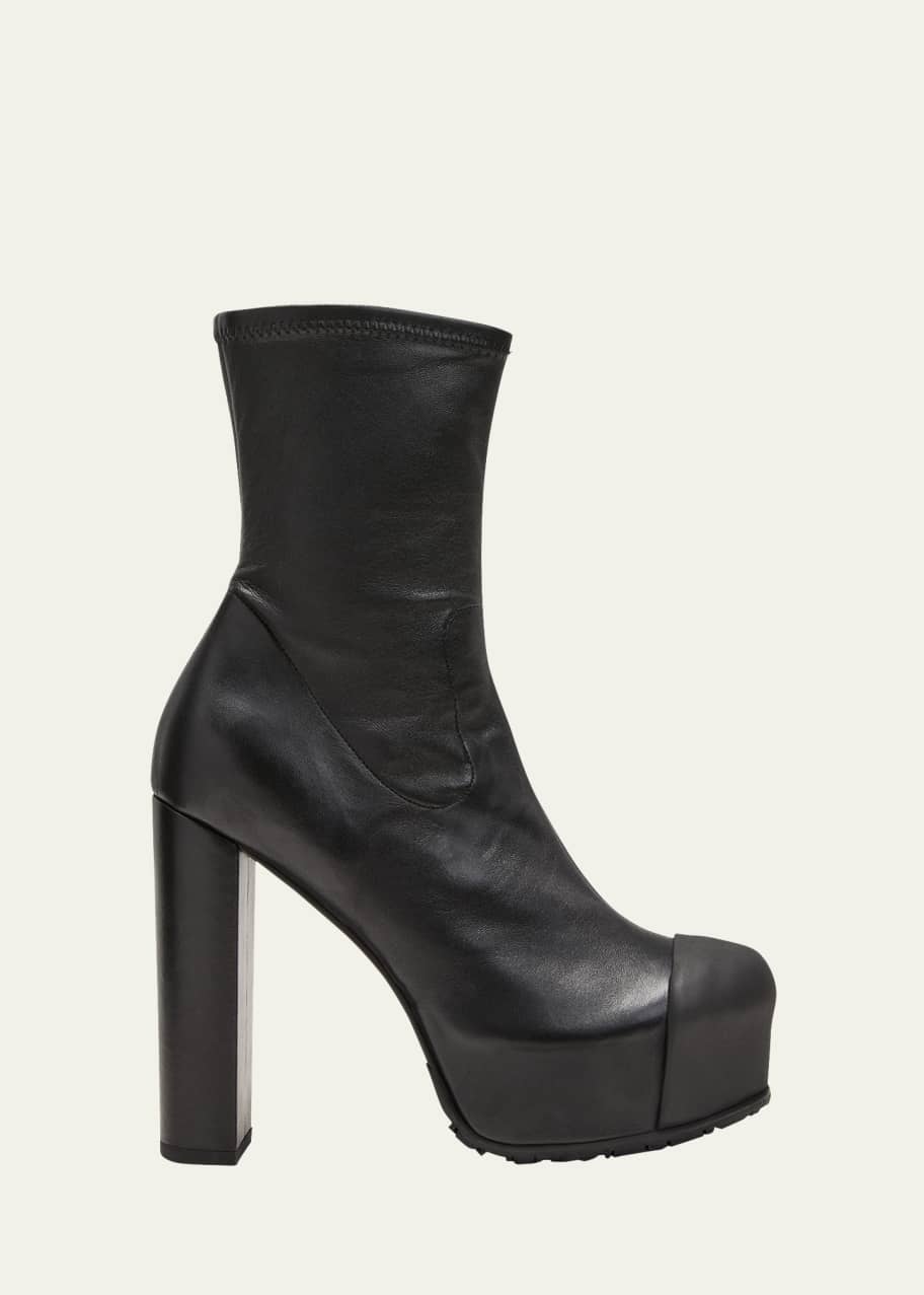 SACAI Stretch Leather Platform Booties - Bergdorf Goodman