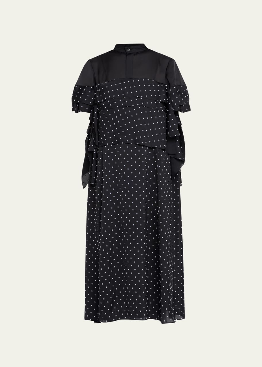 SACAI Polka Dot Print Midi Dress - Bergdorf Goodman