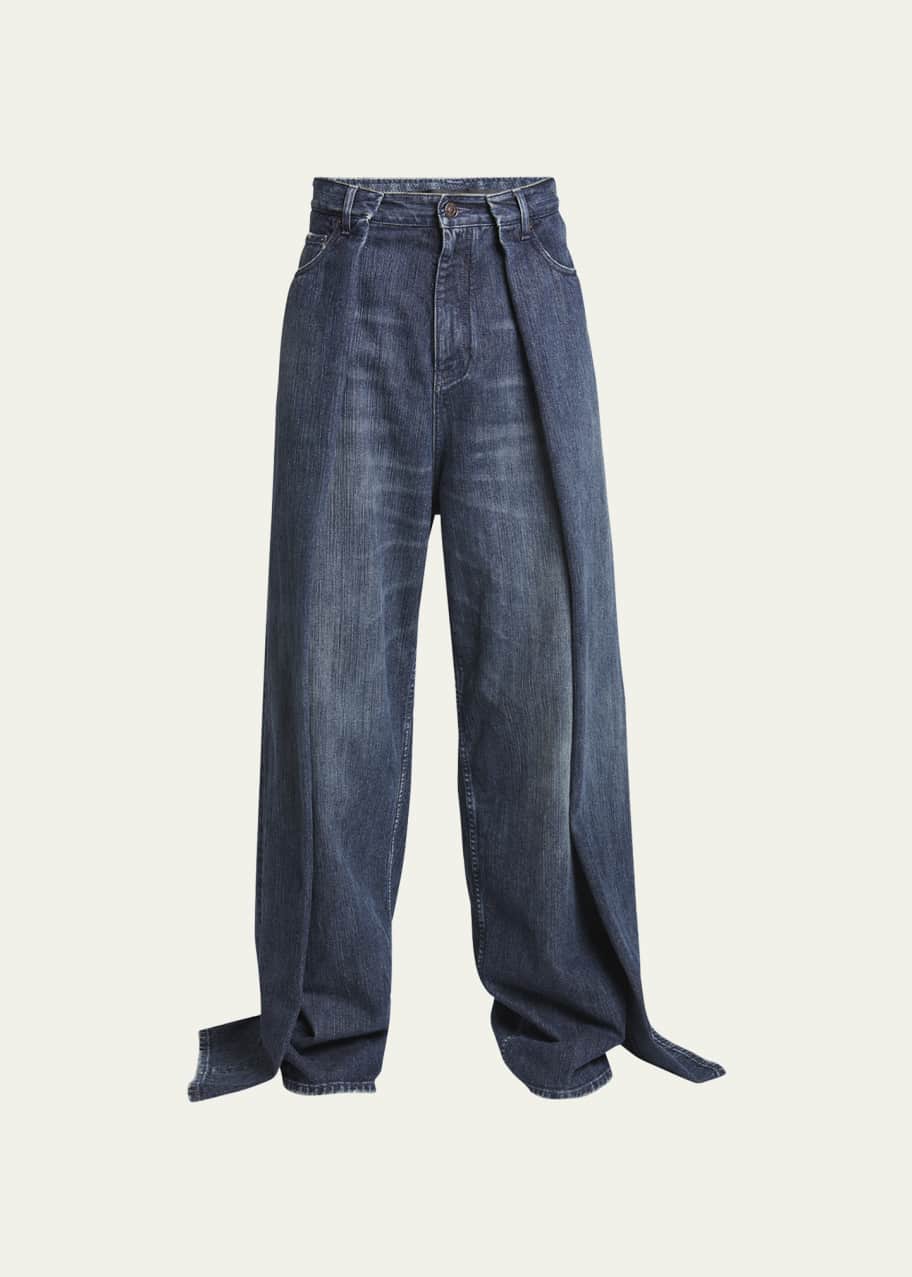 Balenciaga Men's Baggy Jeans with Double Side Panels - Bergdorf Goodman