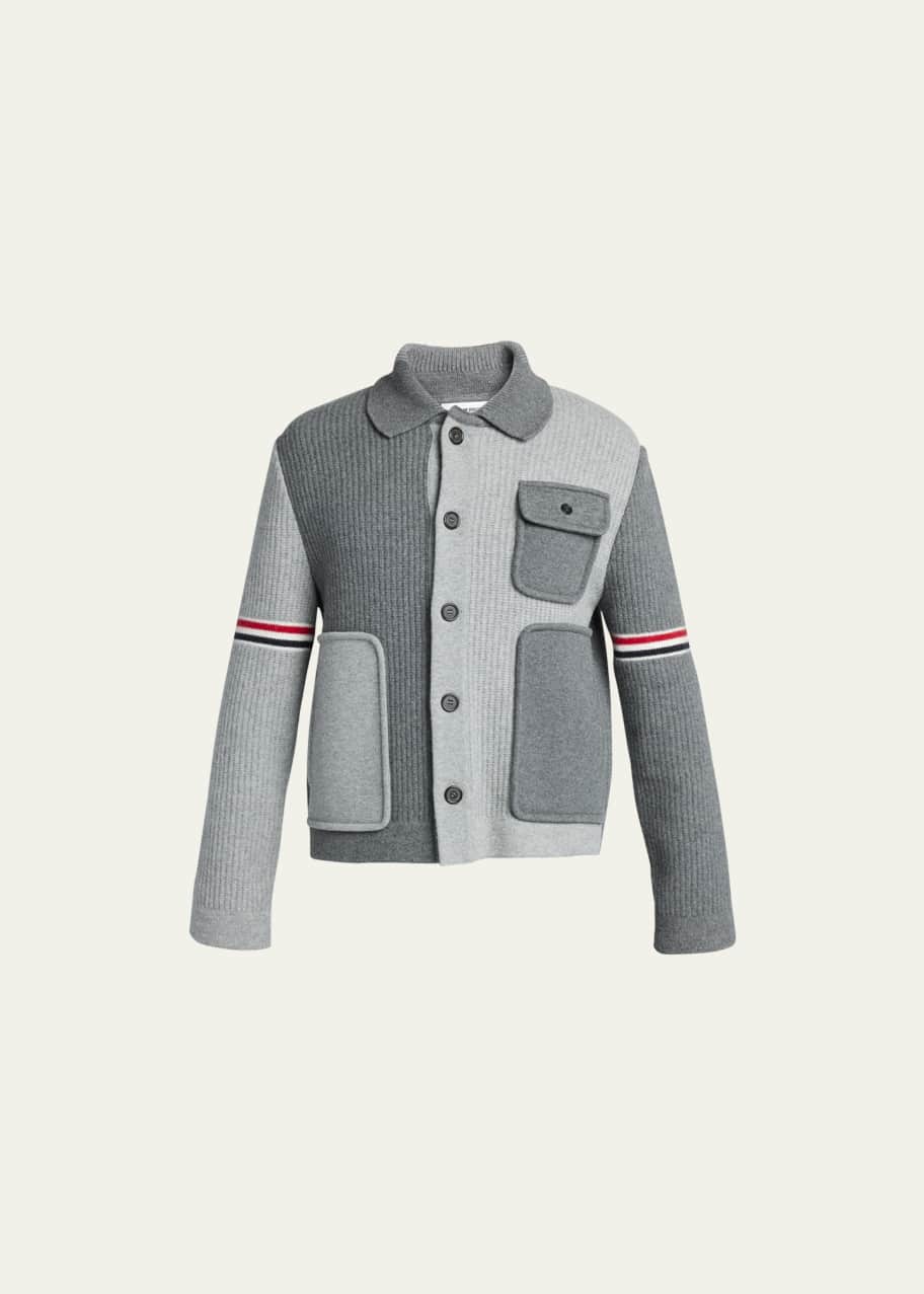 Thom Browne Men's Boiled Wool Fun Mix Utility Jacket - Bergdorf Goodman