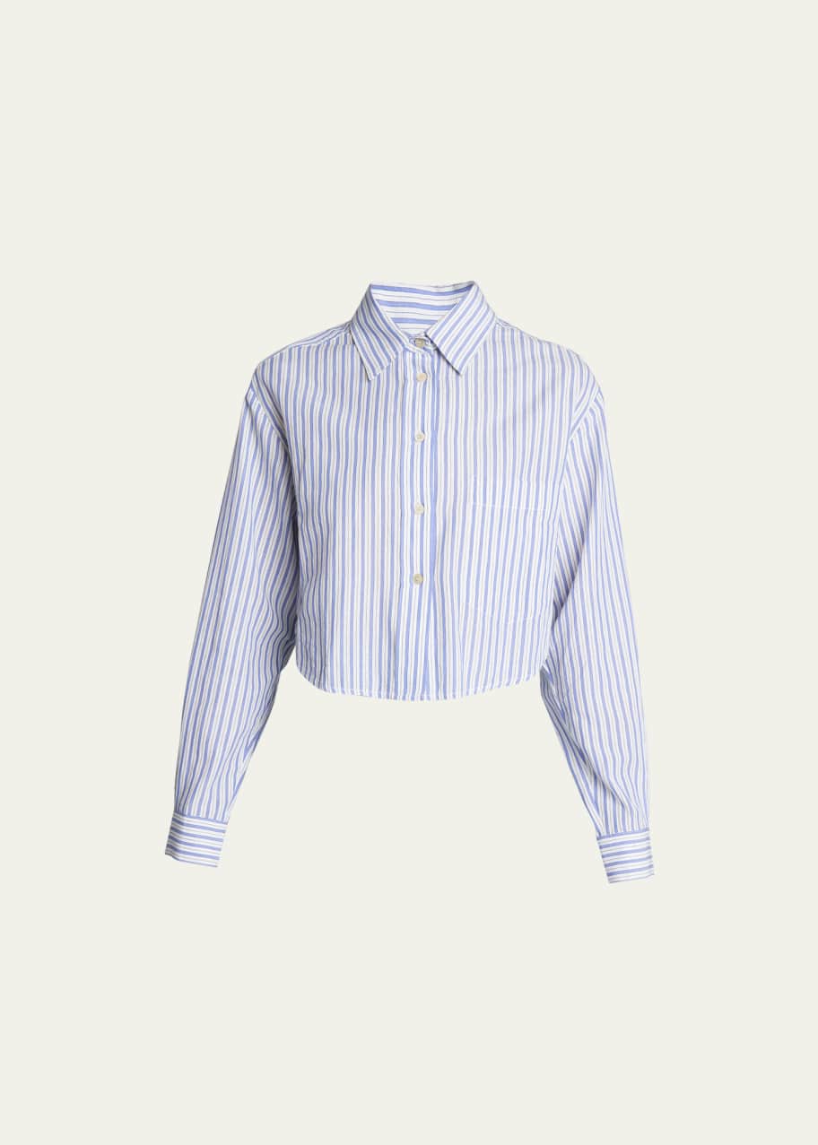 Etoile Isabel Marant Eliora Striped Button-Front Crop Shirt - Bergdorf ...