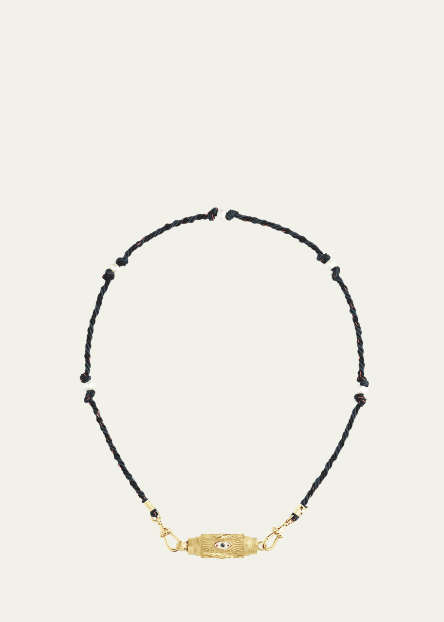 Marie Lichtenberg 14K Yellow Gold Evil Eye Baby Locket Necklace with ...