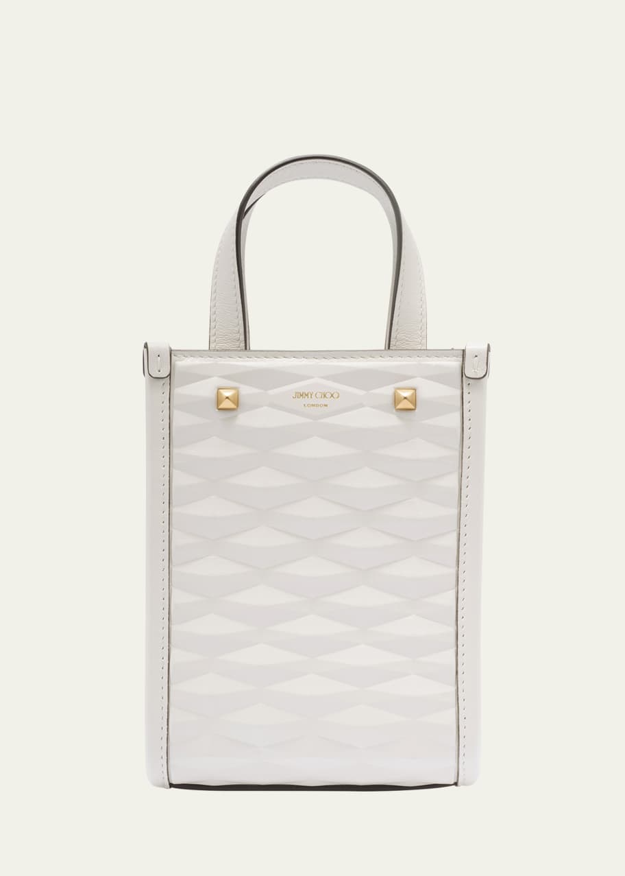 Jimmy Choo Mini Diamond-Embossed Leather Tote Bag - Bergdorf Goodman