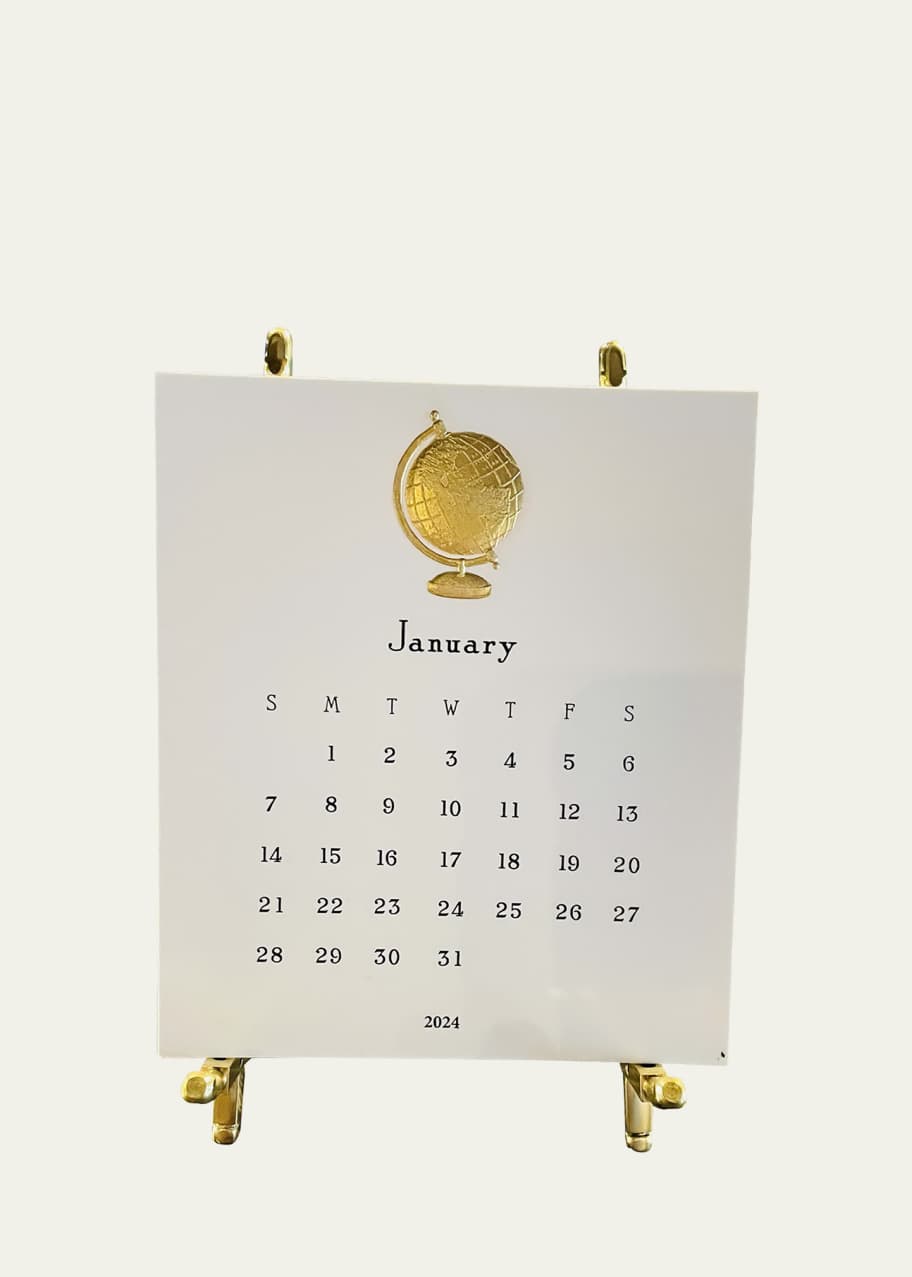 Martin Frampton Globe 2024 Calendar with Gold Easel - Bergdorf Goodman