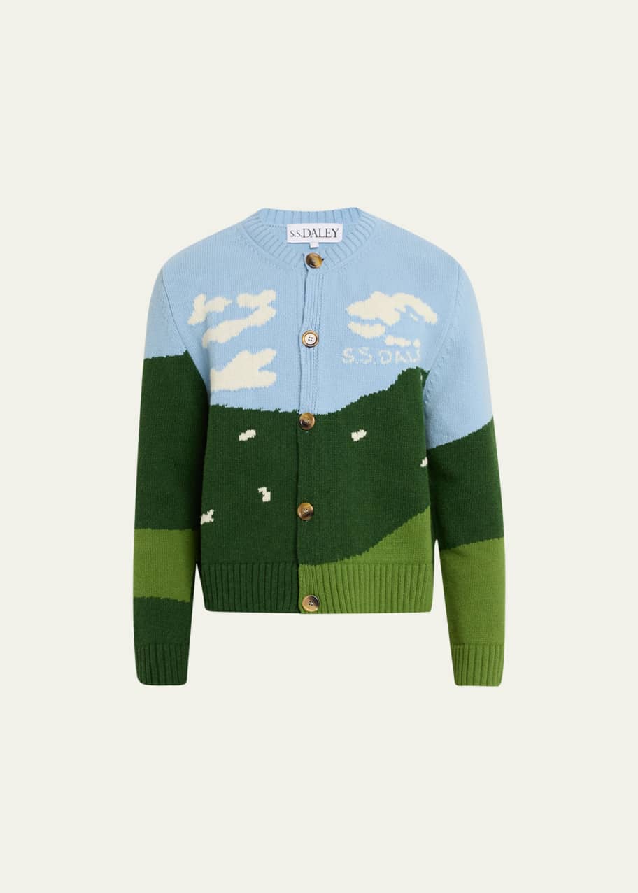 S.S. DALEY Men's Edgar Landscape Wool Cardigan - Bergdorf Goodman