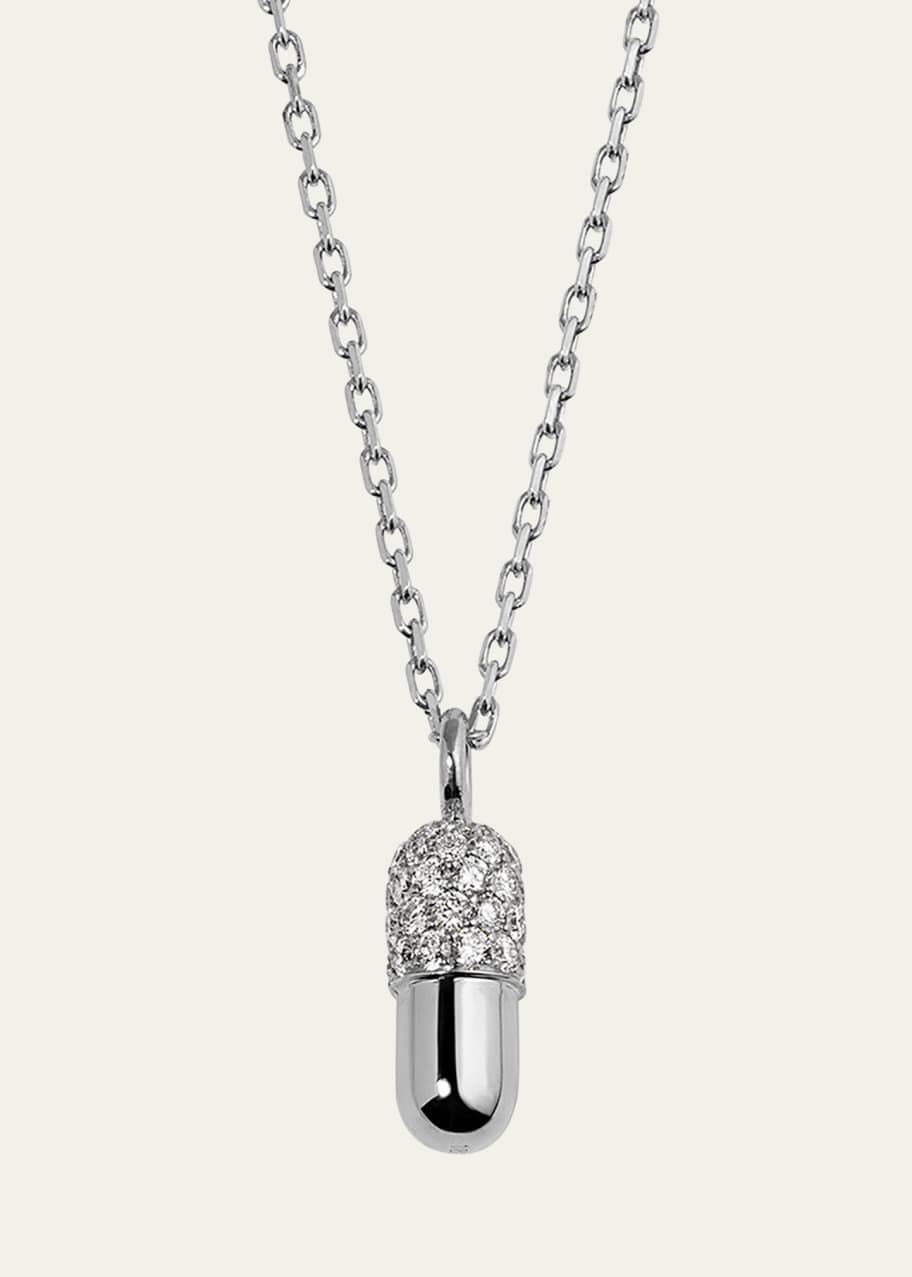 Elior 18K White Gold Small Diamond Pill Pendant Necklace - Bergdorf Goodman