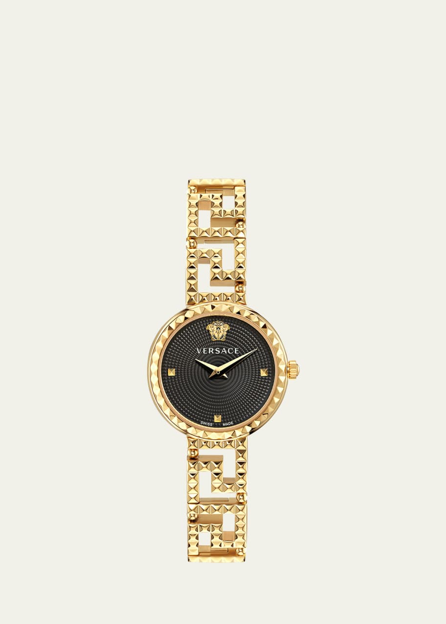 Versace 28mm Greca Goddess Watch with Bracelet Strap, Black - Bergdorf ...