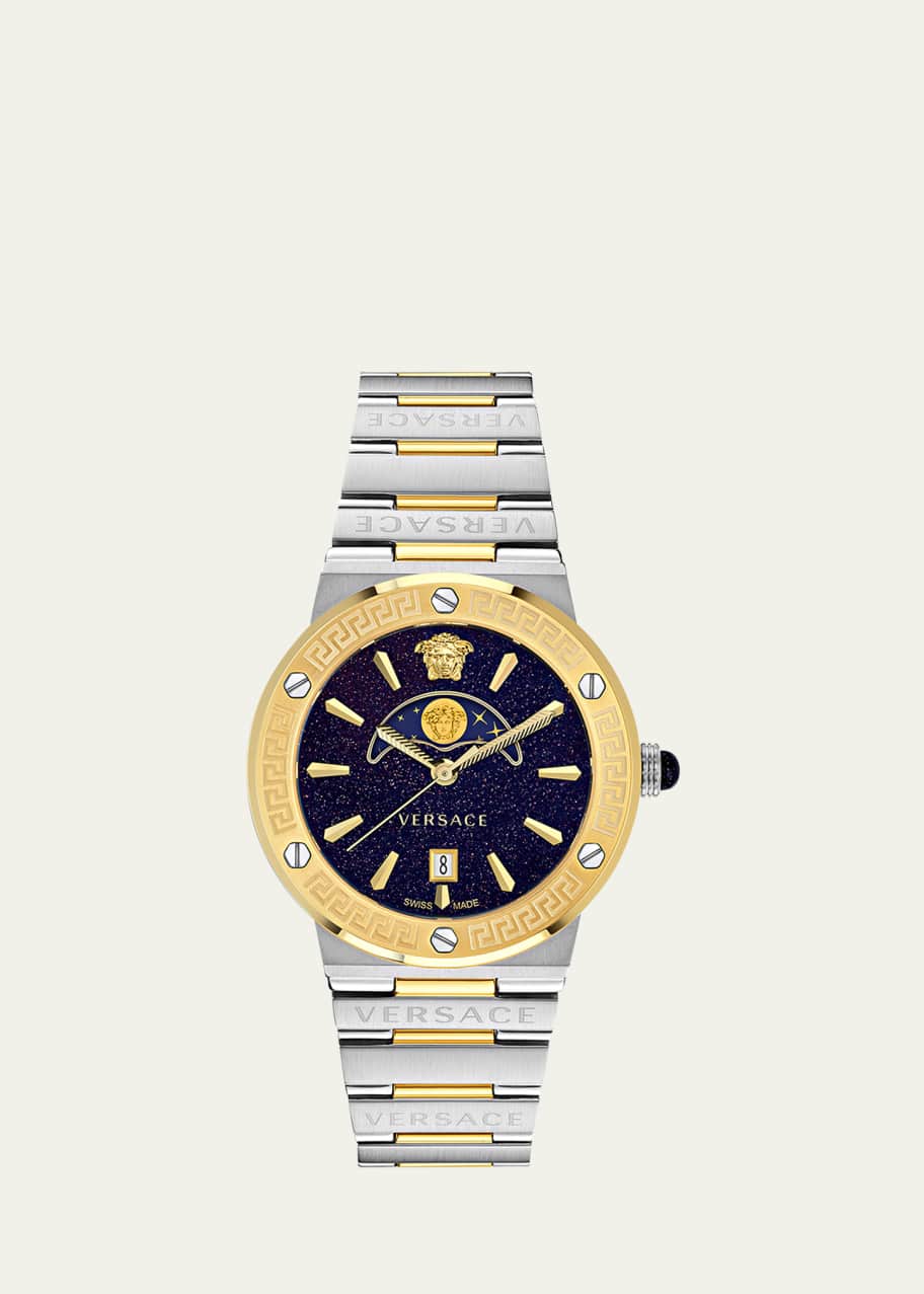 Versace 38mm Greca Two-Tone Bracelet Watch - Bergdorf Goodman