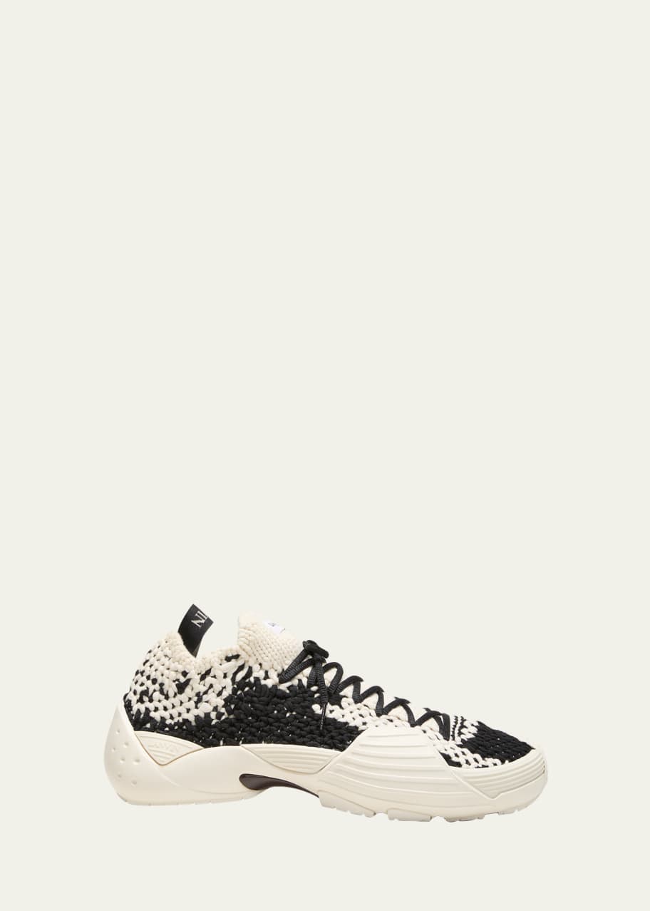 Lanvin Men's Flash Crochet-Knit Runner Sneakers - Bergdorf Goodman
