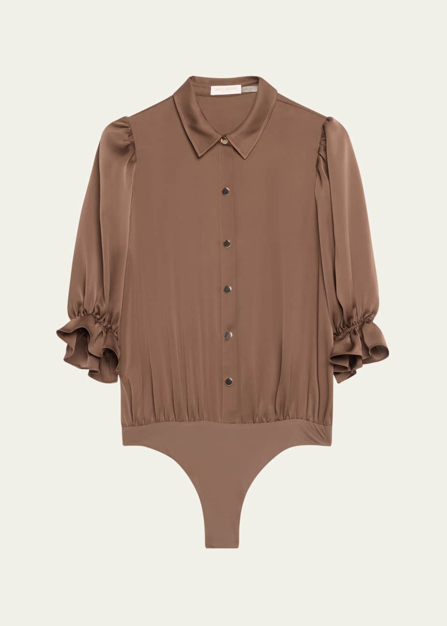 Ramy Brook Dina Satin Bodysuit - Bergdorf Goodman