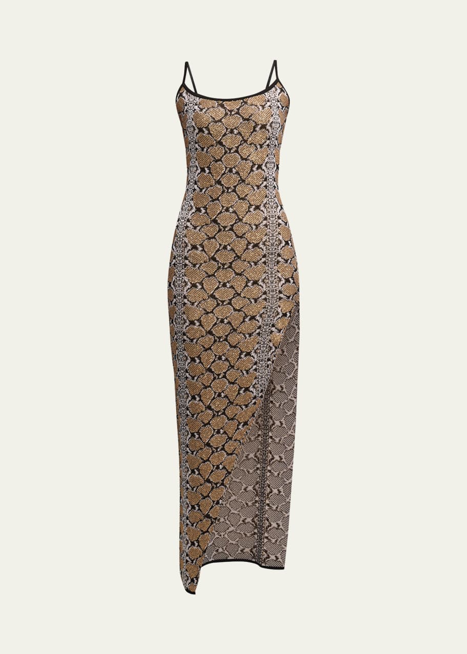 Balmain Python Knit Maxi Dress - Bergdorf Goodman