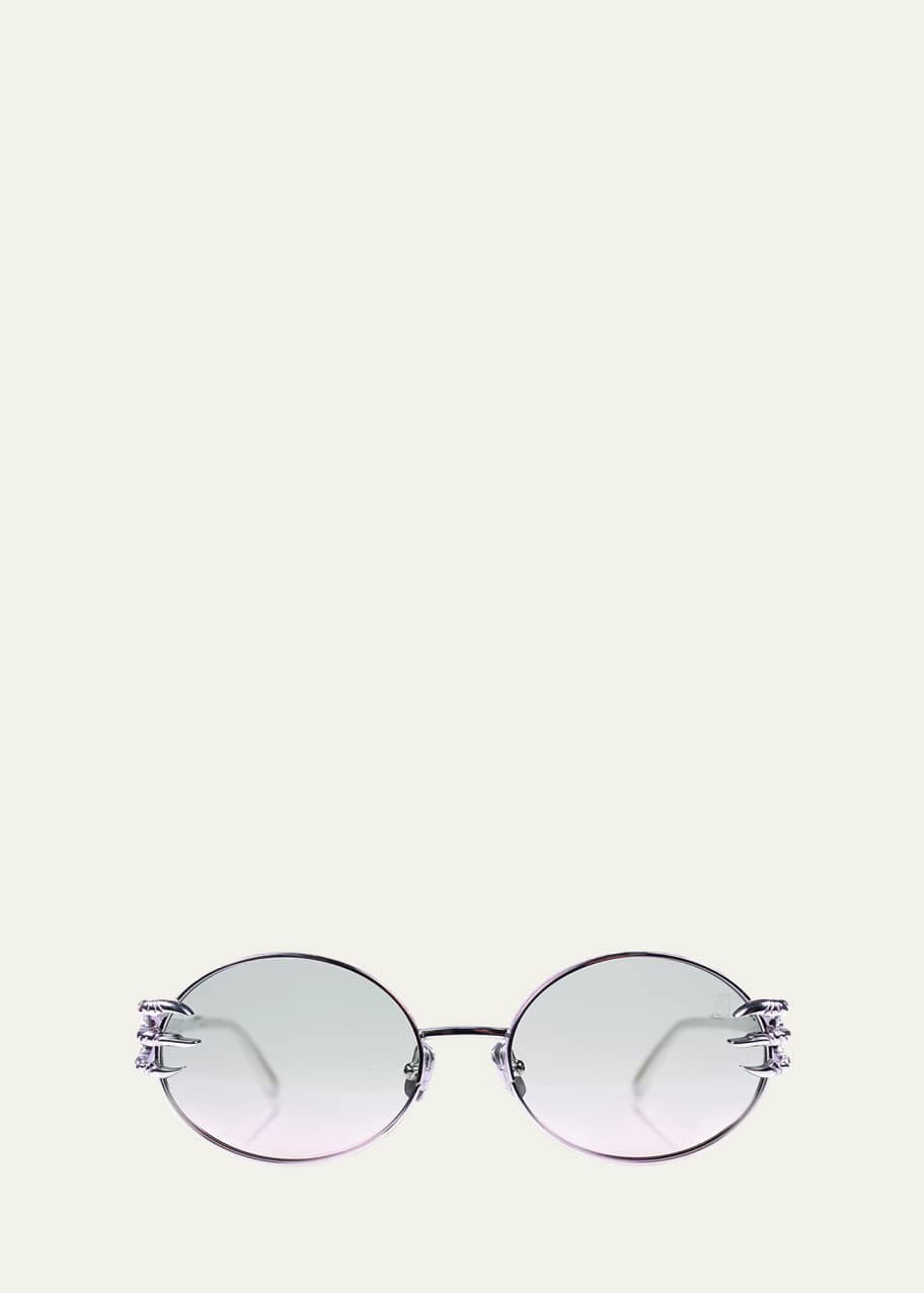 Anna-Karin Karlsson Claw Aventure Silver Titanium Oval Sunglasses ...