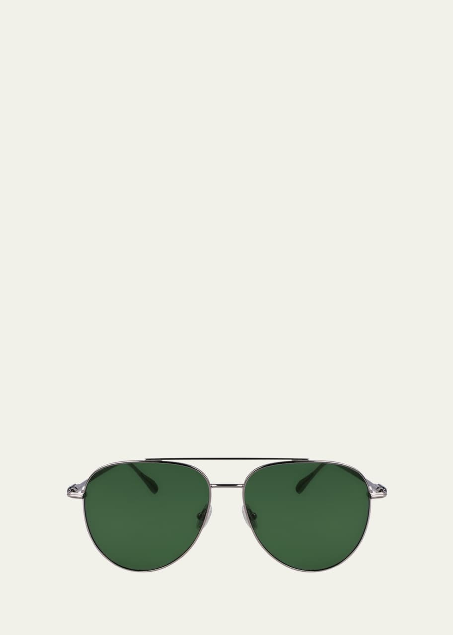 Ferragamo Men's Gancini Evolution Metal Aviator Sunglasses - Bergdorf ...