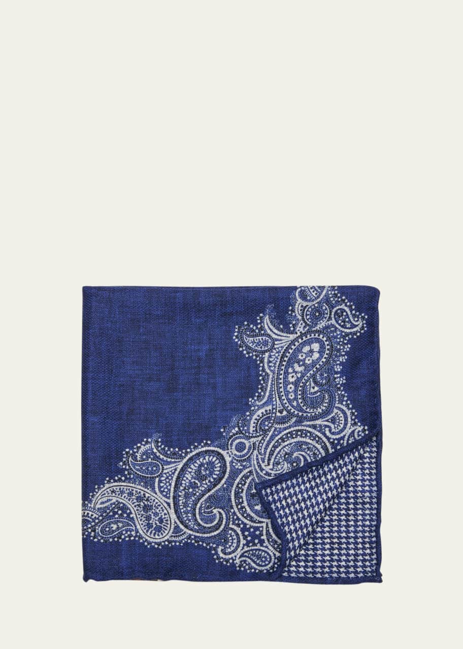 Brunello Cucinelli Men's Silk Double-Faced Pocket Square - Bergdorf Goodman