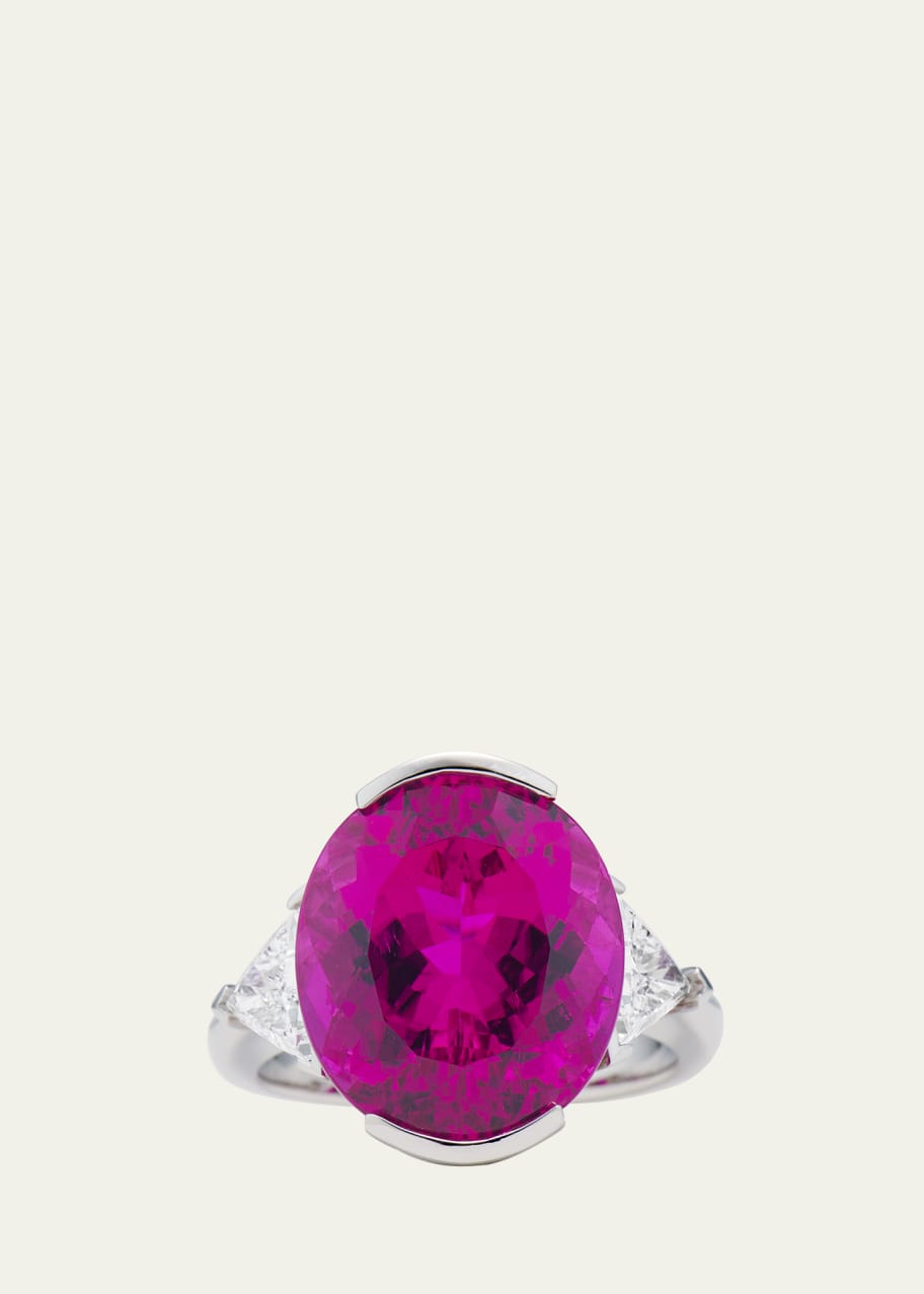 SONYA K. Rubellite and Diamond Platinum Victoria Ring - Bergdorf Goodman