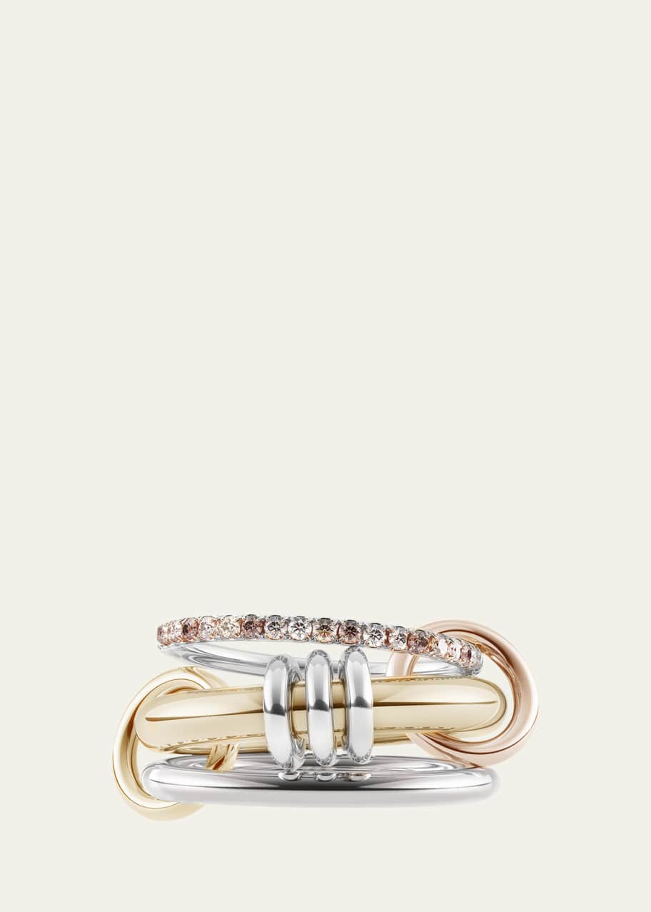 Spinelli Kilcollin 18K Mixed-Gold Gemini 3-Link Ring with Diamonds - Bergdorf Goodman