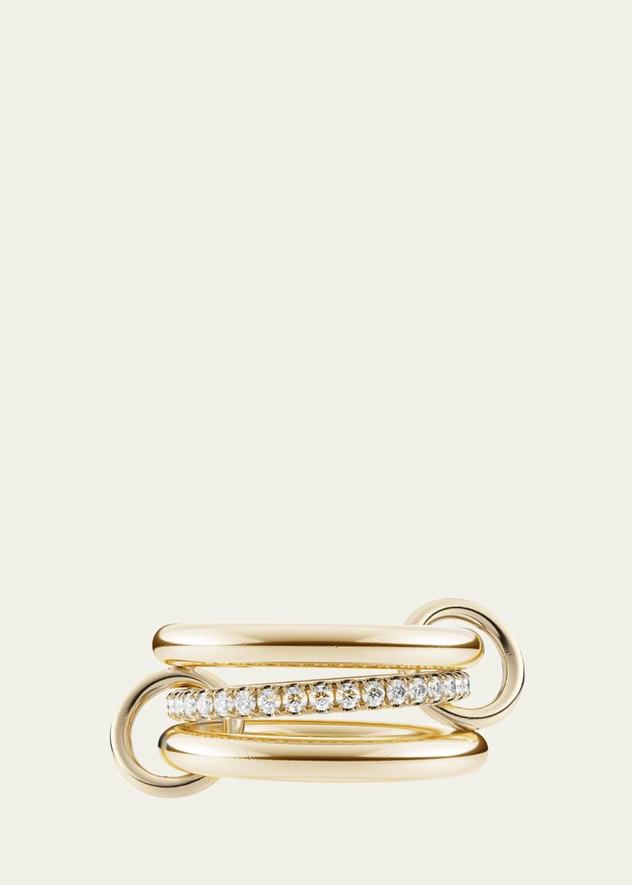 Spinelli Kilcollin 18K Yellow Gold Libra 3-Link Ring with Diamonds ...