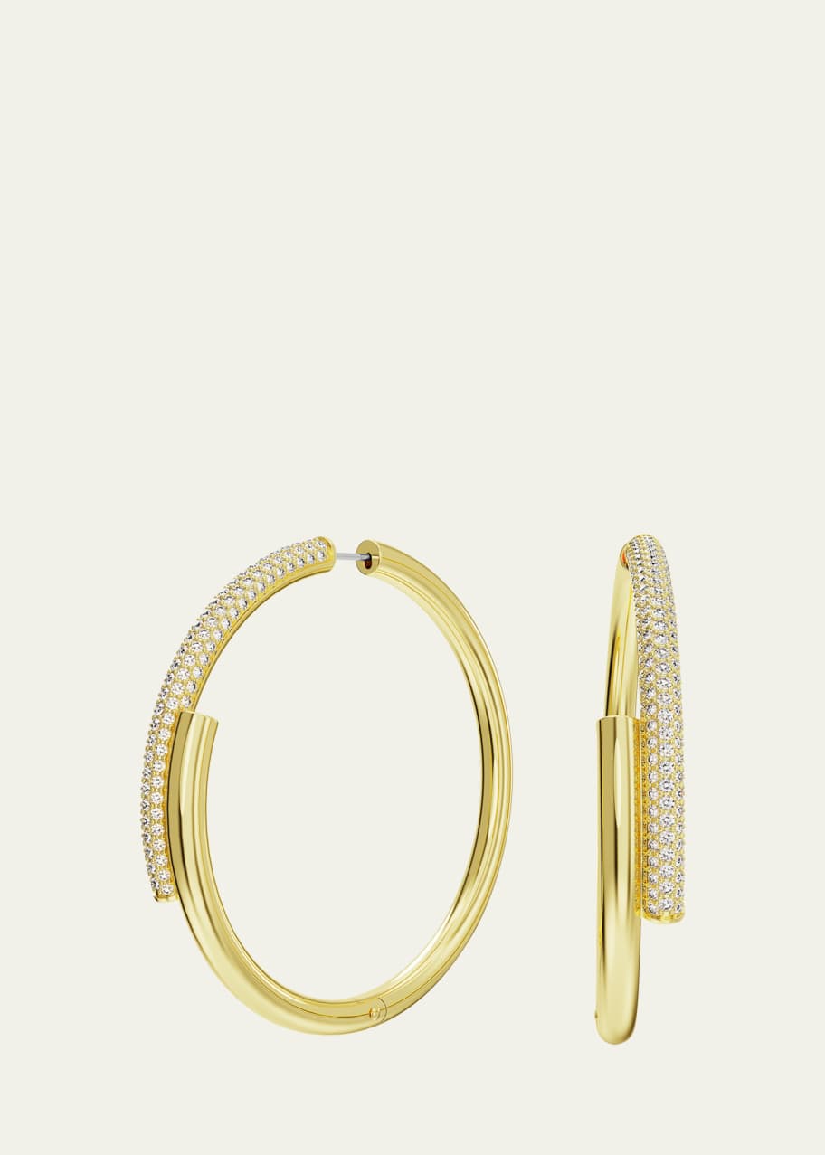 SWAROVSKI Dextera Crystal Pave Crossover Hoop Earrings - Bergdorf Goodman