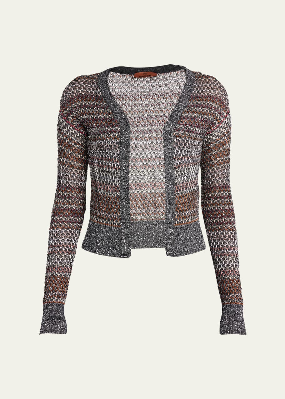 Missoni Multicolor Mesh Knit Cardigan with Sequin Detail - Bergdorf Goodman